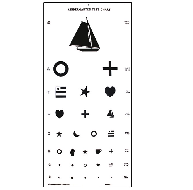 Large Kindergarten Vision Test Chart Ophthalmic Singapore